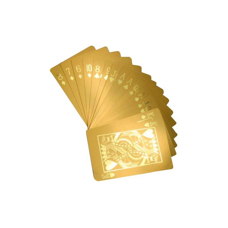 IN 24 KARAT GOLD GETAUCHTE POKERKARTEN